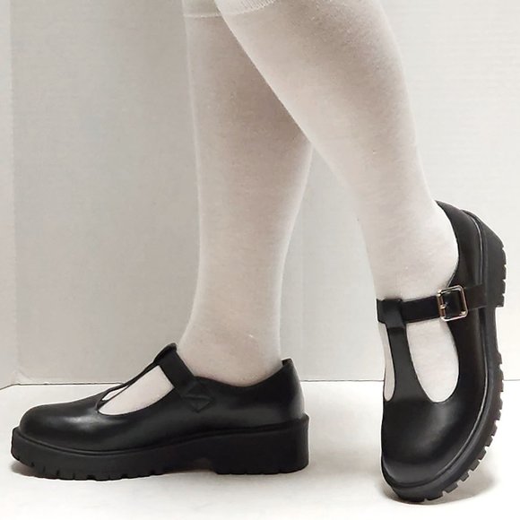 Shoes | New Women Black Tstrap Mary Jane Platform Ballet Flats | Poshmark